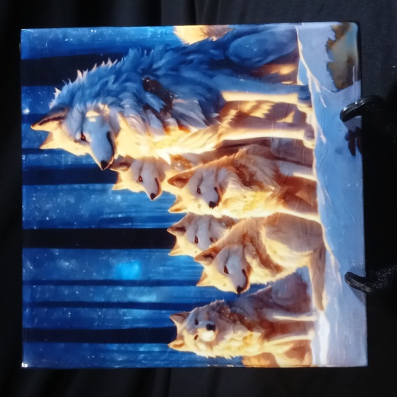 Hand Crafted | Art | Hand Crafted Wolf Family Coaster | Poshmark